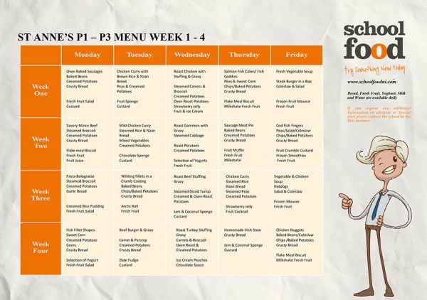 P1-P3-MENU - St Annes Primary School